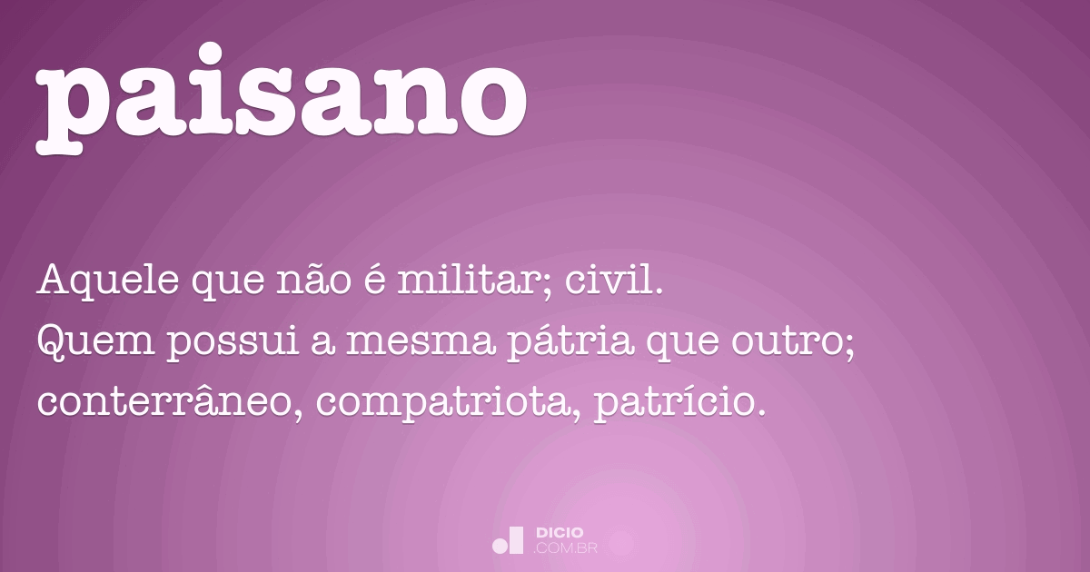 Paisano - Dicio, Dicionário Online de Português