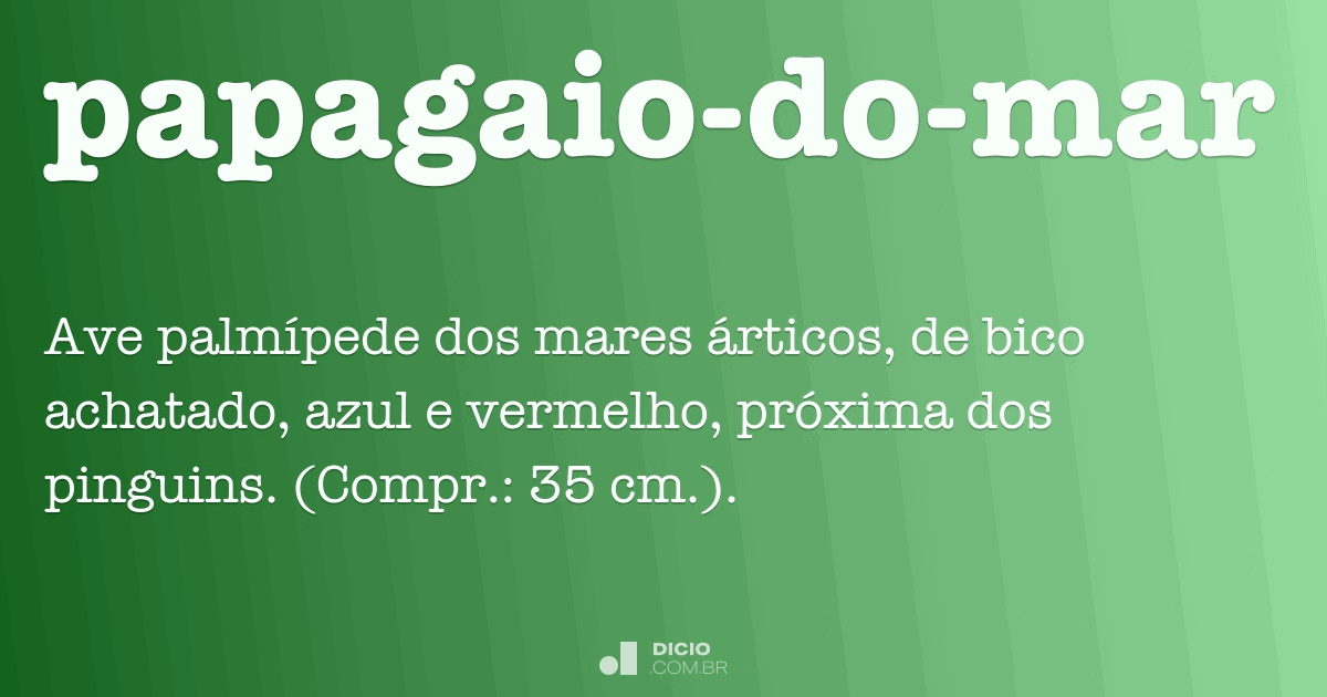 Papagaio-do-mar - Dicio, Dicionário Online de Português