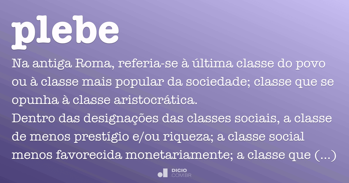 Plebe - Dicio, Dicionário Online de Português