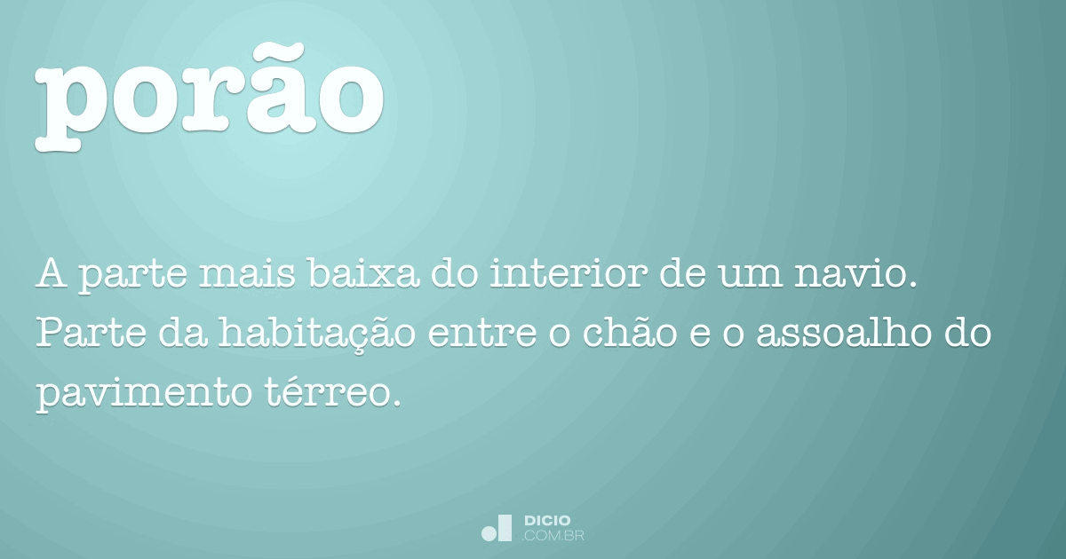 Porão - Dicio, Dicionário Online de Português