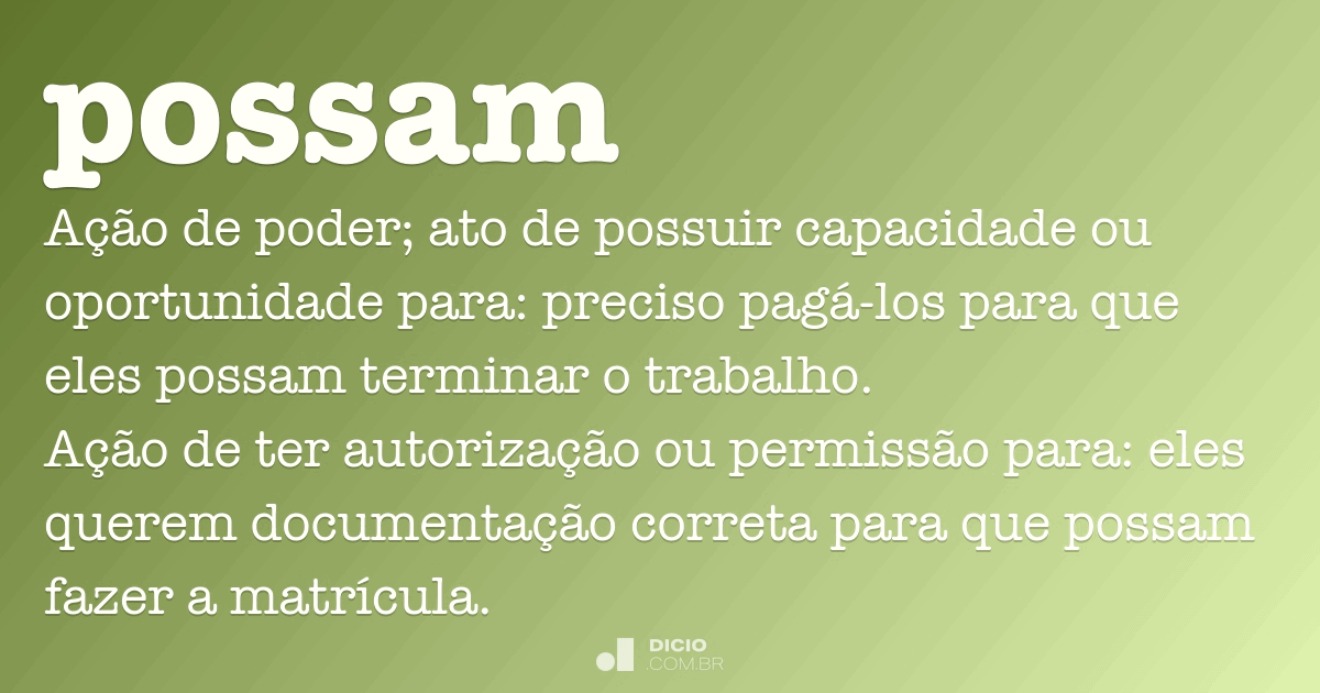 Possam - Dicio, Dicionário Online de Português