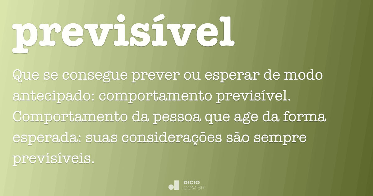 Previsível - Dicio, Dicionário Online de Português