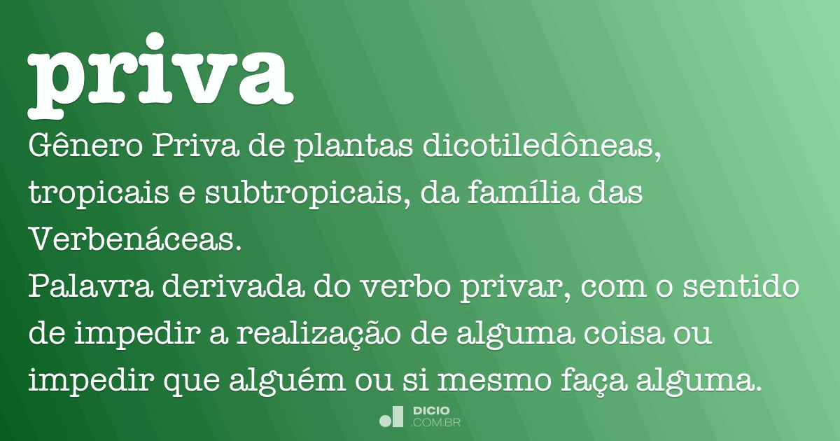 Priva - Dicio, Dicionário Online de Português