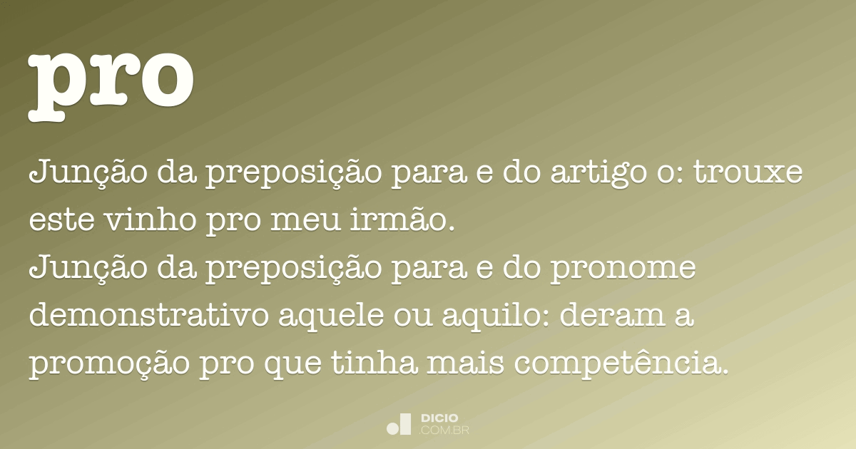 Pro - Dicio, Dicionário Online de Português