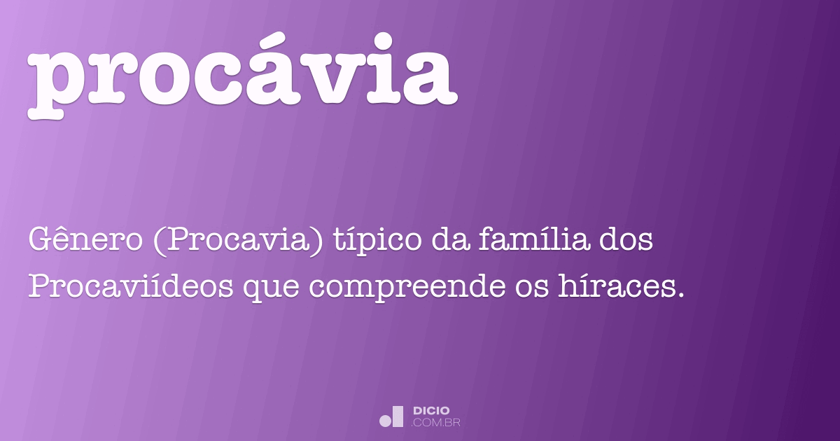 Procávia - Dicio, Dicionário Online de Português