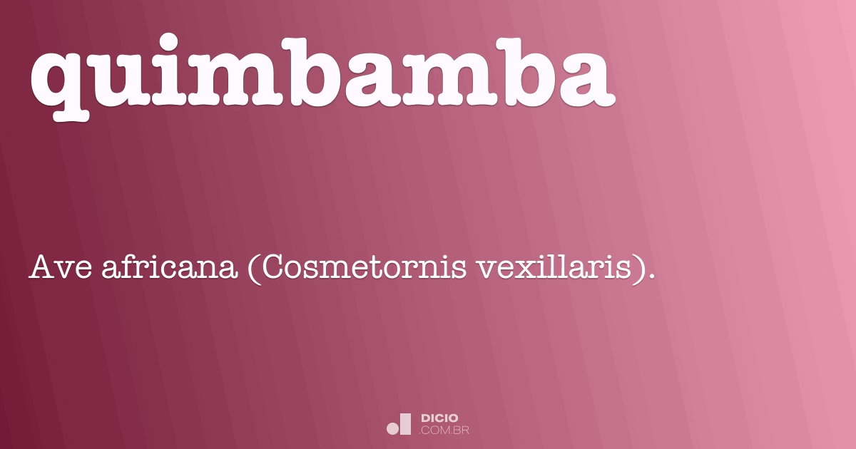 Quimbamba - Dicio, Dicionário Online de Português