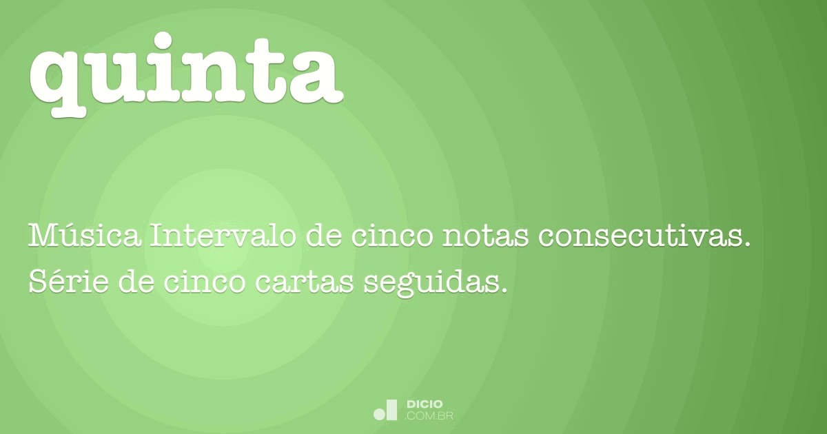 Quinta - Dicio, Dicionário Online de Português