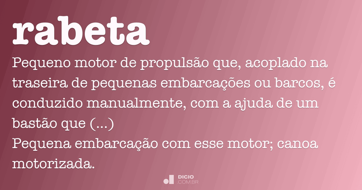 Rabeta - Dicio, Dicionário Online de Português