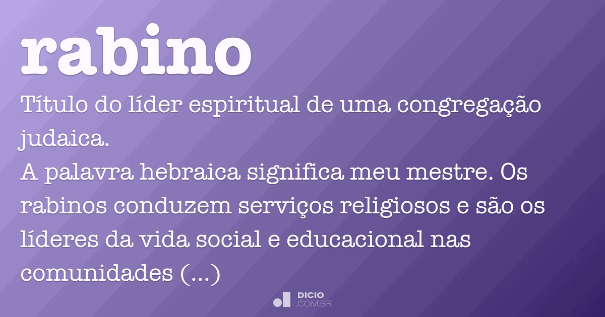 Rabino - Dicio, Dicionário Online de Português