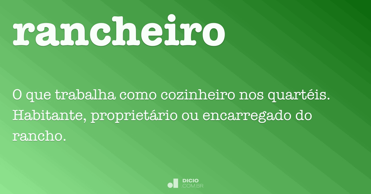 Rancheiro - Dicio, Dicionário Online de Português