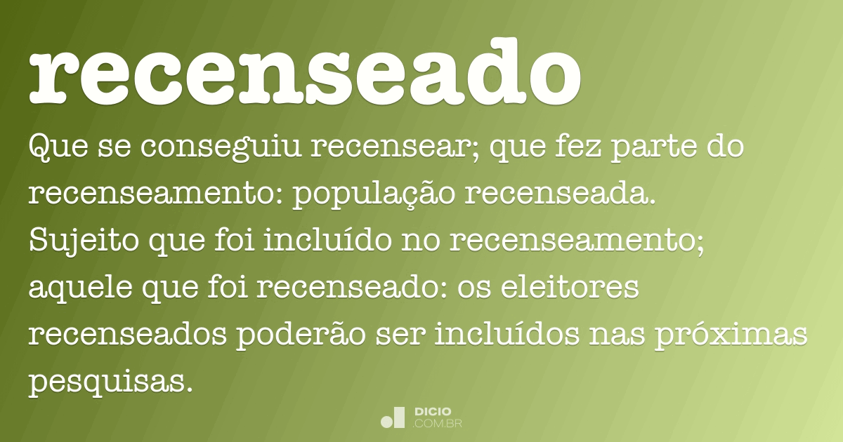 Recenseado - Dicio, Dicionário Online de Português