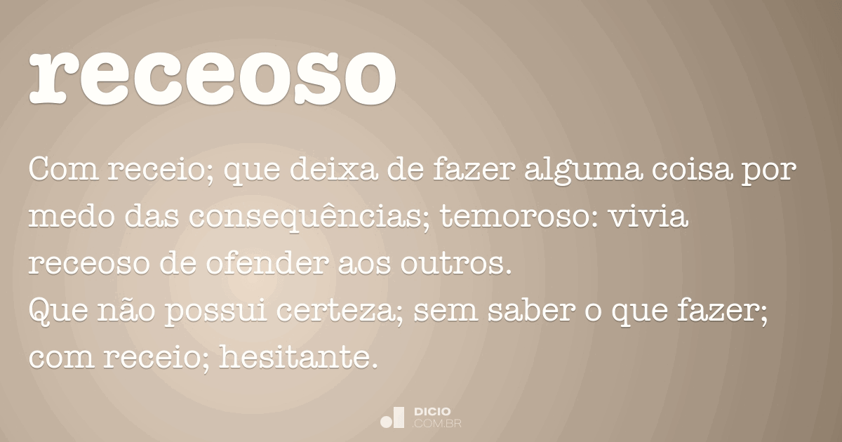 Receoso - Dicio, Dicionário Online de Português