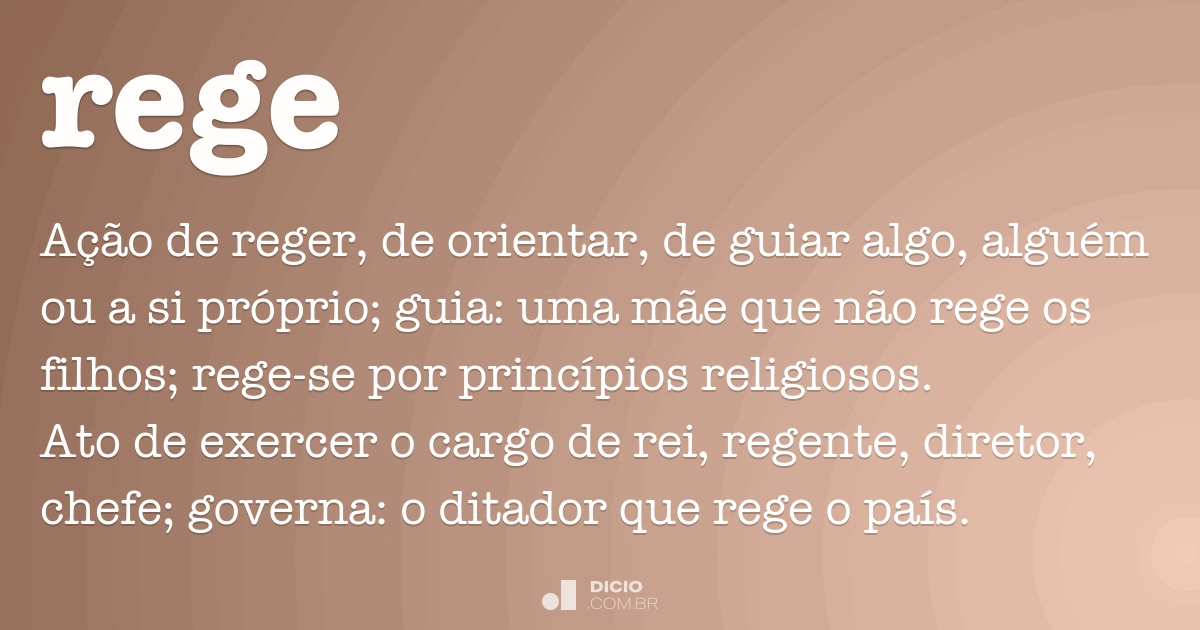Rege - Dicio, Dicionário Online de Português