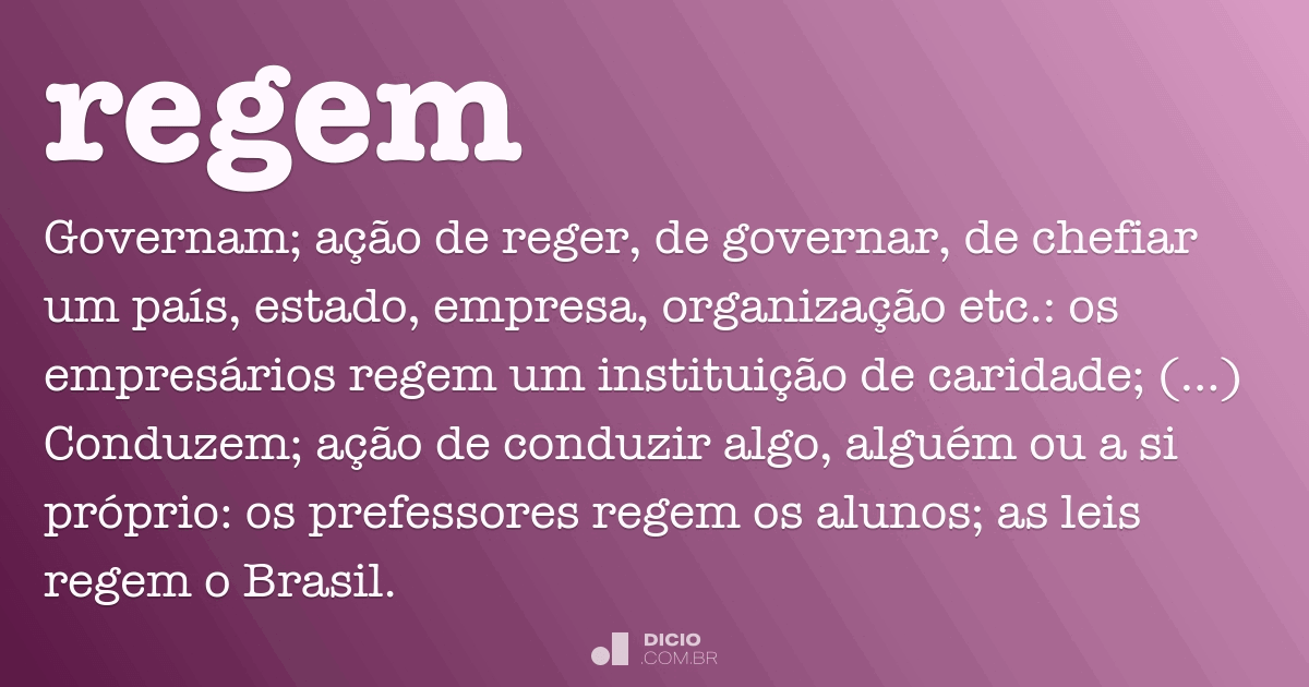 Regem - Dicio, Dicionário Online de Português