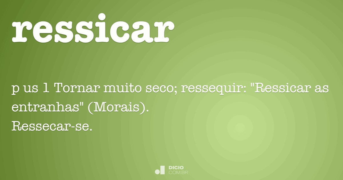Ressicar - Dicio, Dicionário Online de Português