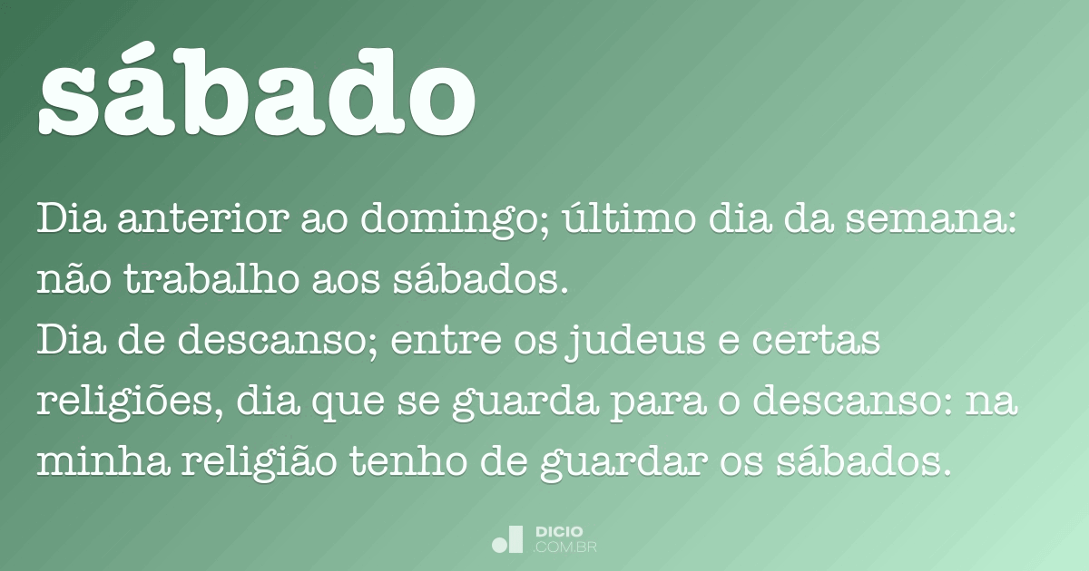 Sábado - Dicio, Dicionário Online de Português