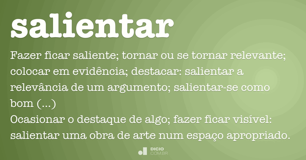 Salientar - Dicio, Dicionário Online de Português