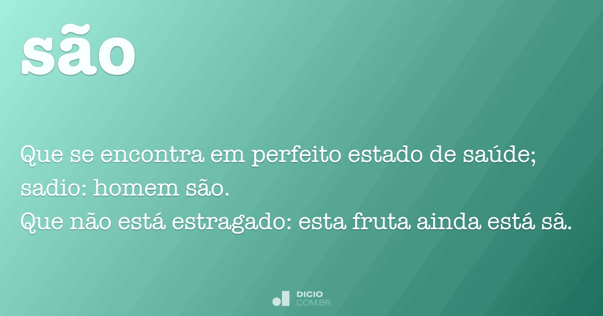 São - Dicio, Dicionário Online de Português
