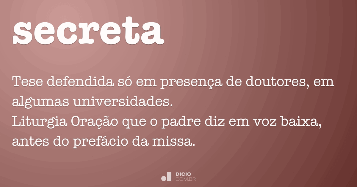 Secreta - Dicio, Dicionário Online de Português