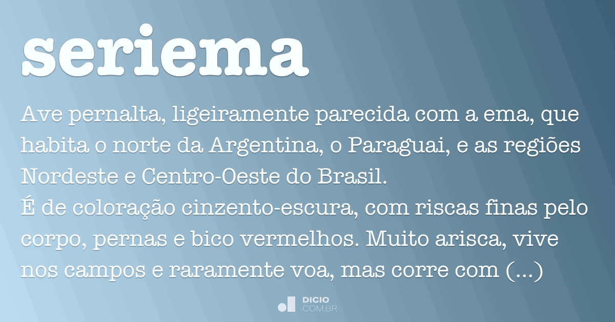 Seriema - Dicio, Dicionário Online de Português