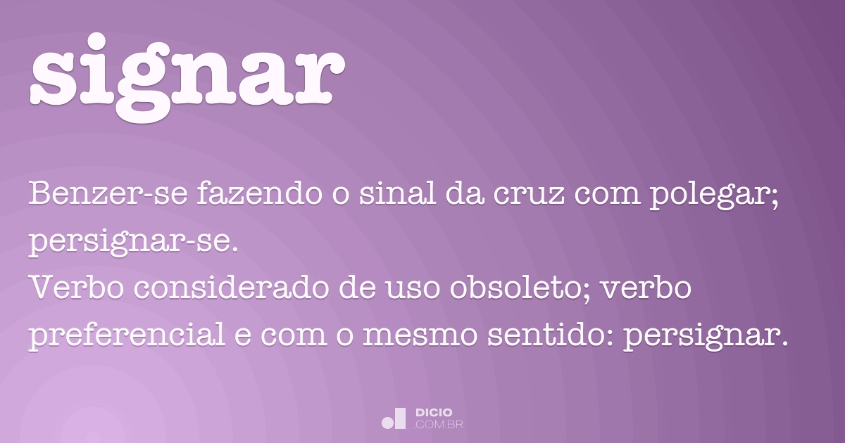 Signar - Dicio, Dicionário Online de Português