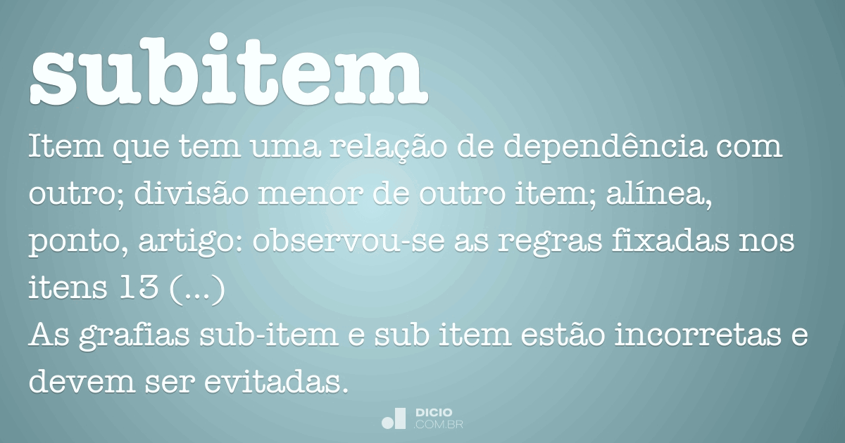 Subitem - Dicio, Dicionário Online de Português