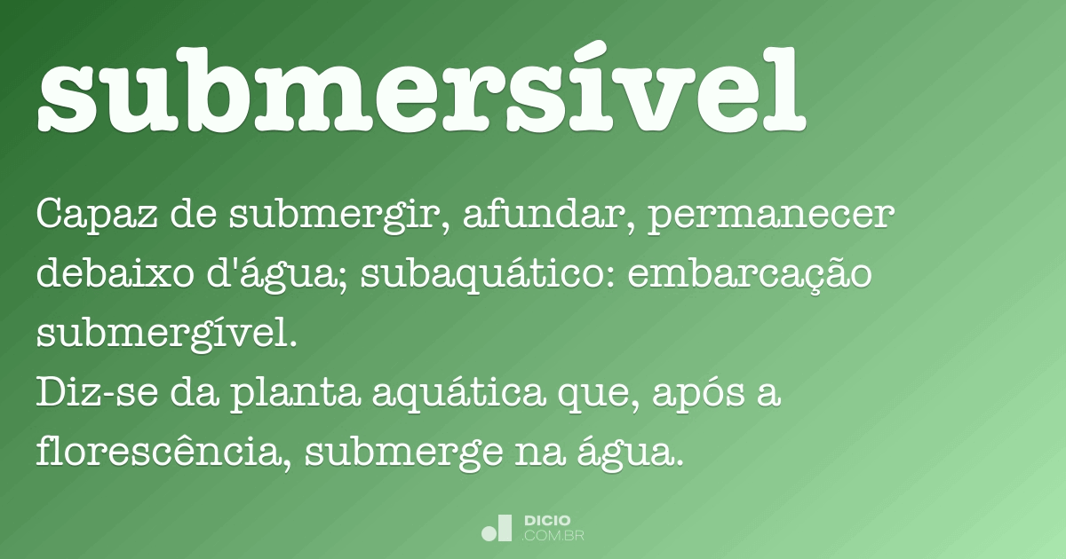 Submersível (significado e definição) - Dicio, Dicionário Online de ...