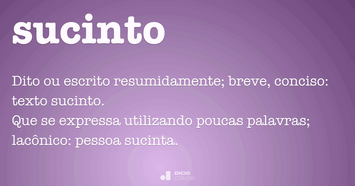 Sucinto - Dicio, Dicionário Online de Português