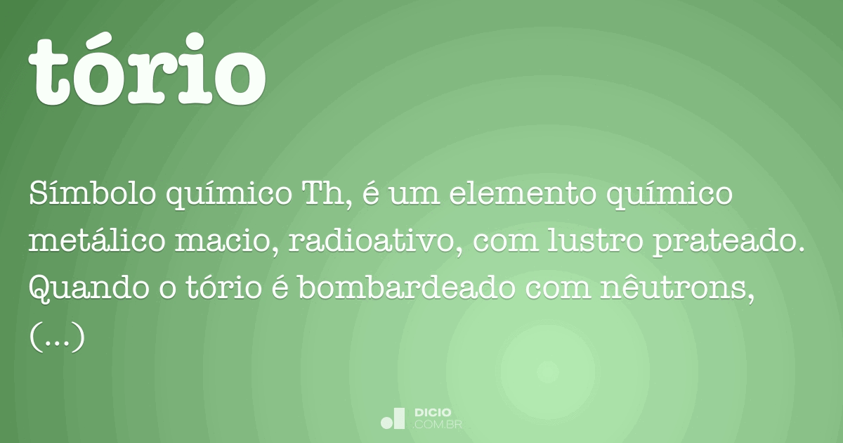 Tório - Dicio, Dicionário Online de Português