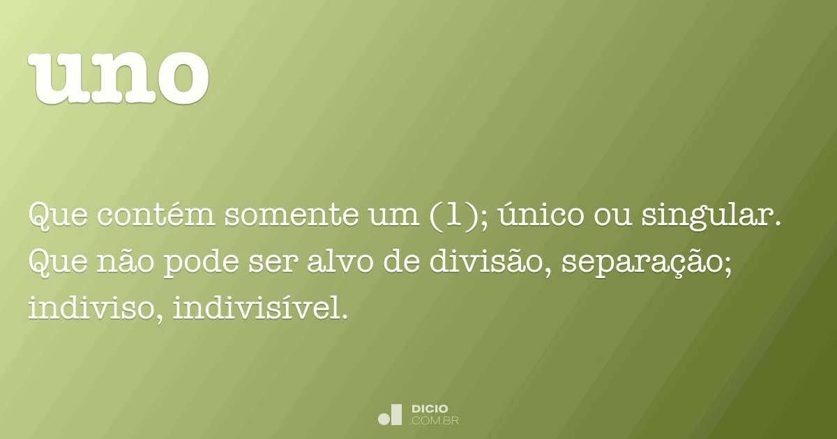 Uno - Dicio, Dicionário Online de Português