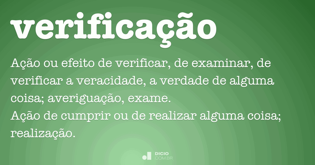 Verificação - Dicio, Dicionário Online de Português