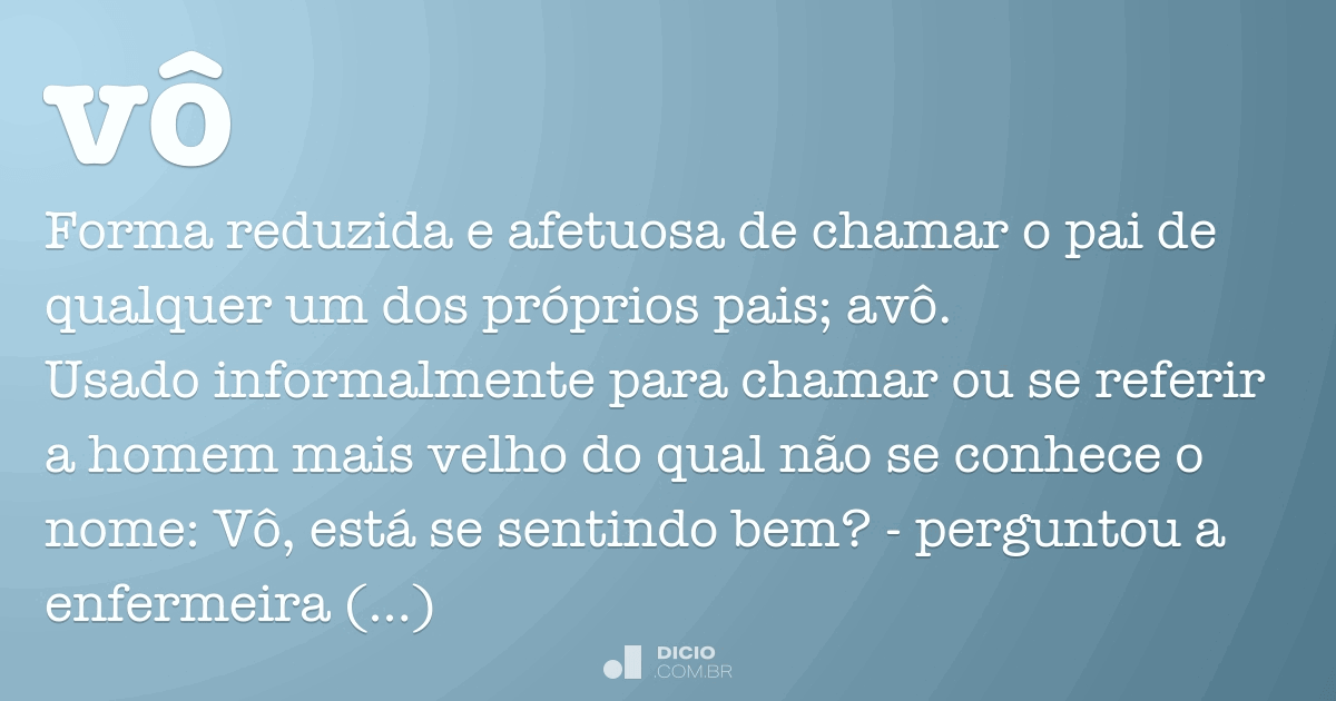 Vô - Dicio, Dicionário Online de Português