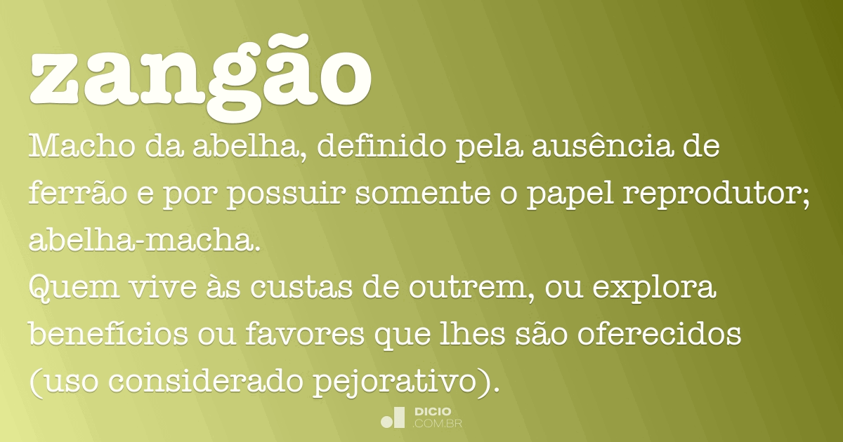 Substantivo Feminino De Zangão - RETOEDU
